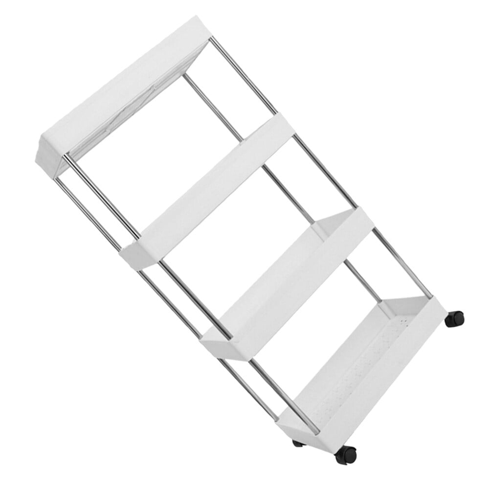 HOMEMAXS Practical 4-Tier Slim Storage Cart Mobile Shelving Unit ...