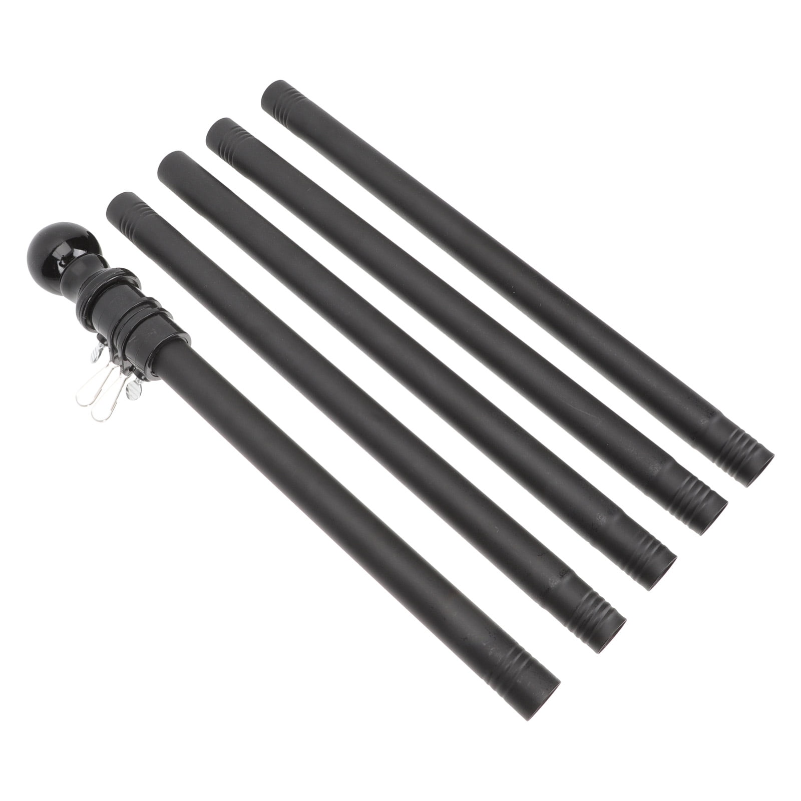 HOMEMAXS Premium Garden Flag Rod Outdoor Flagpole Powered Solar Black ...