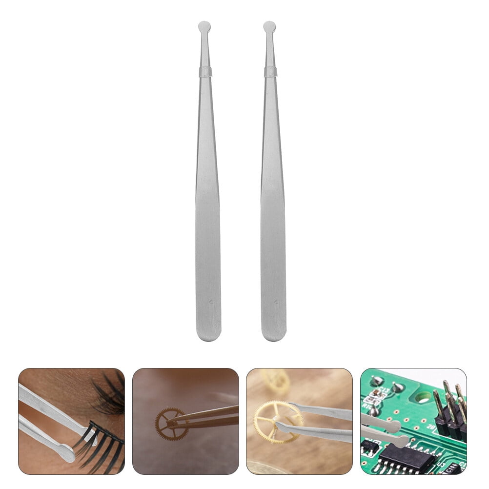 HOMEMAXS Premium Precision Tweezers for Stamp Use Silver Stainless ...