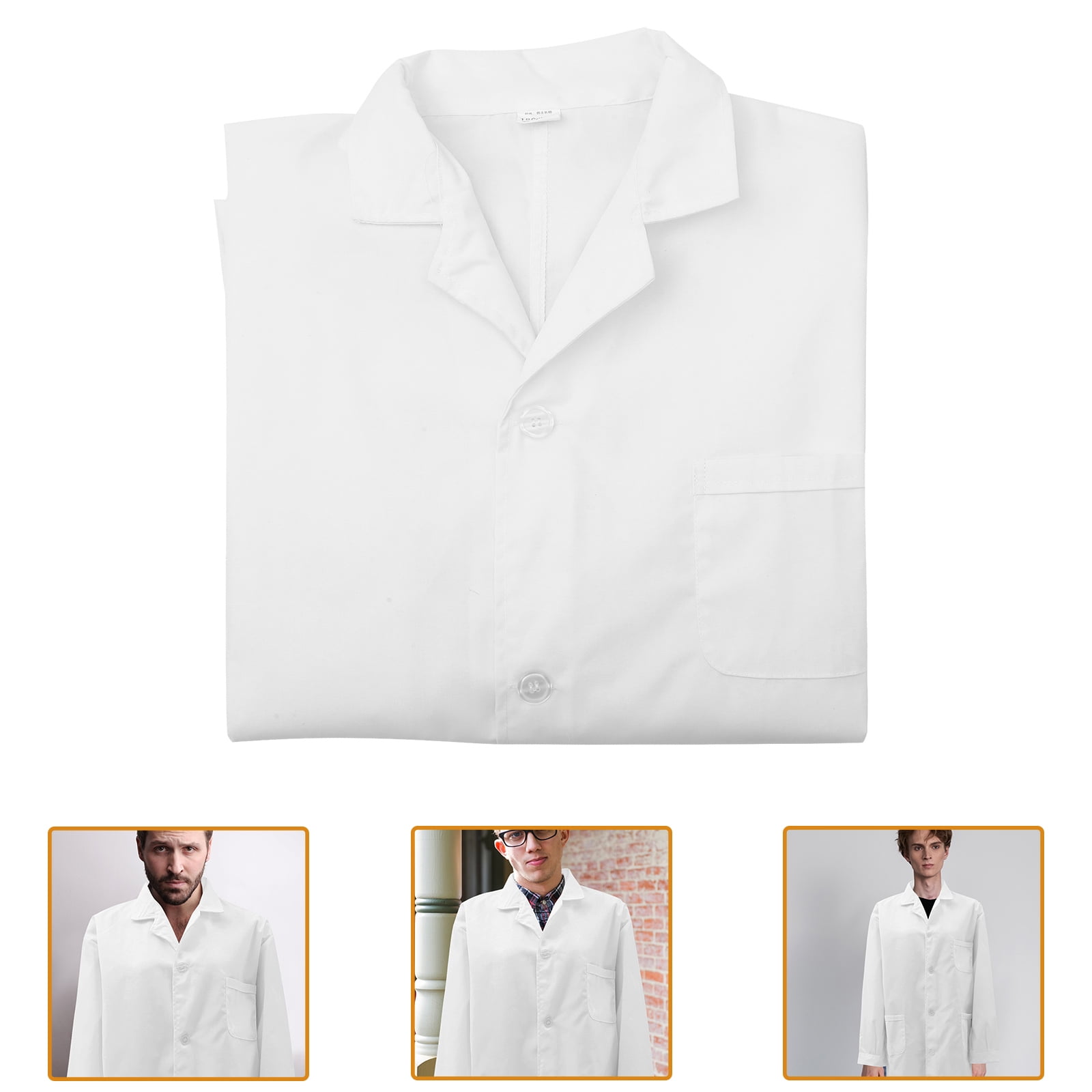 HOMEMAXS Professional Laboratory Coat Long Sleeve Medical Coat Doctor ...