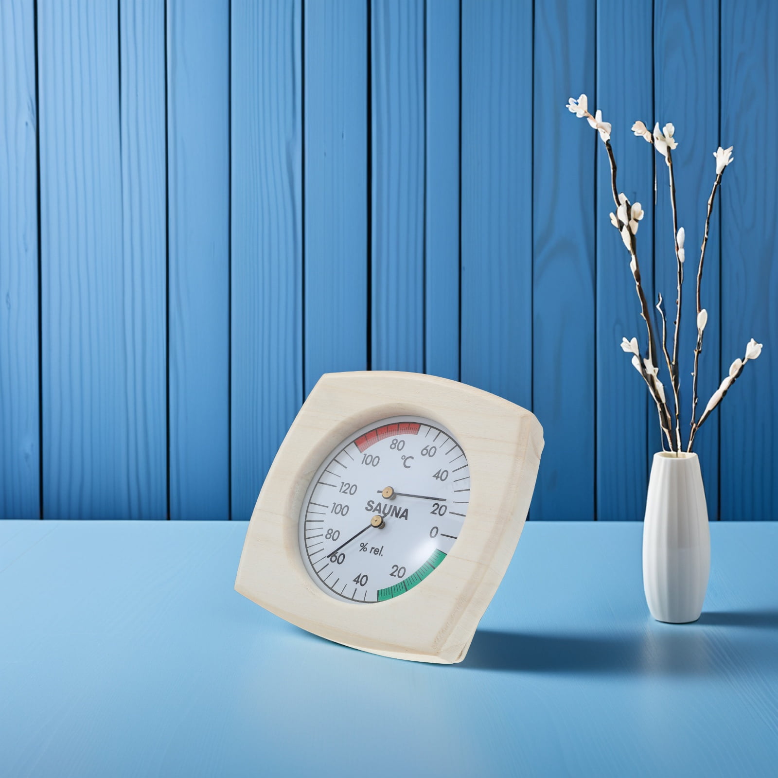 HOMEMAXS Professional Sauna Thermometer Hygrometer Portable Wooden ...