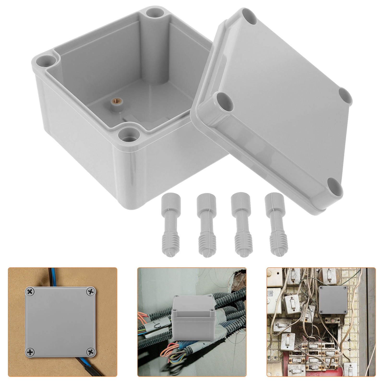 HOMEMAXS Project Box Electric Power Cord Box Weatherproof Junction Box ...