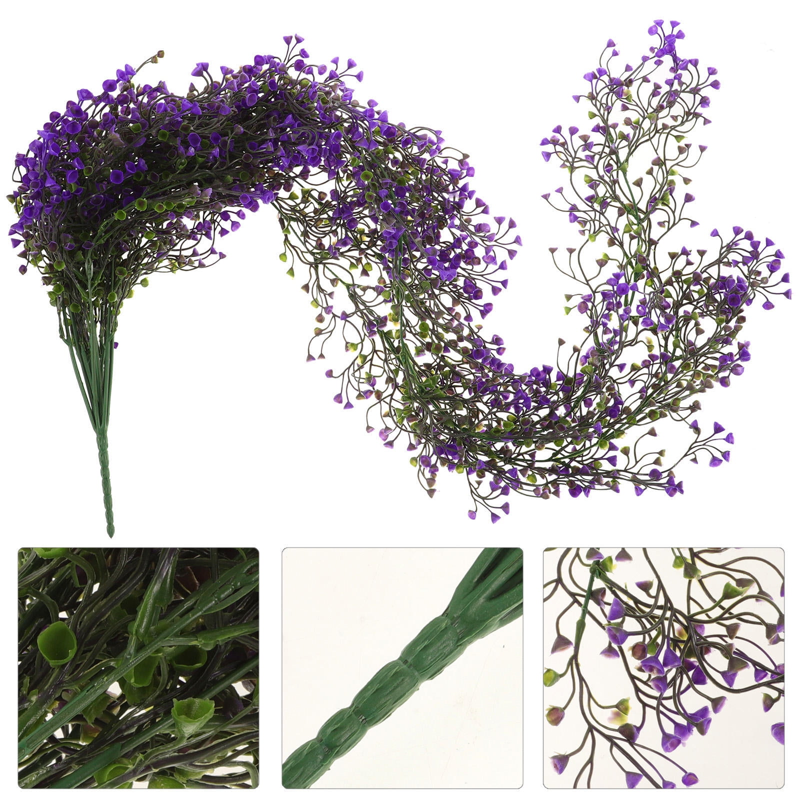 HOMEMAXS Purple Plastic Hanging Flower Vines with High Realism for ...