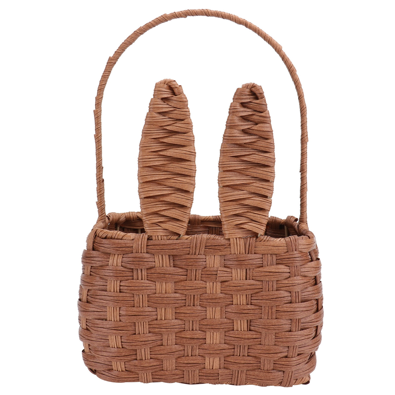 HOMEMAXS Rabbit Ears Shopping Basket Picnic with Lid Handle Wicker ...