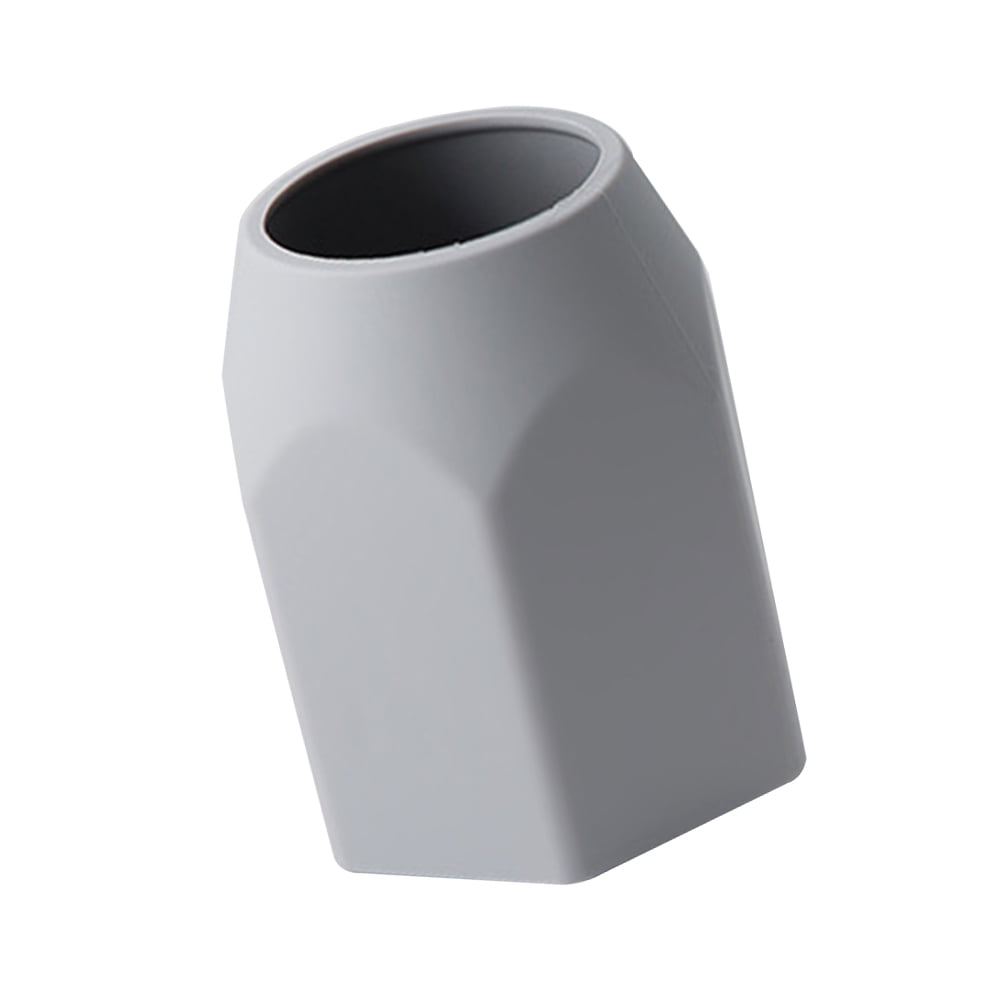 HOMEMAXS Rattan Pen Bucket Practical Pen Holder Office 9.5X8X5.5CM Grey ...