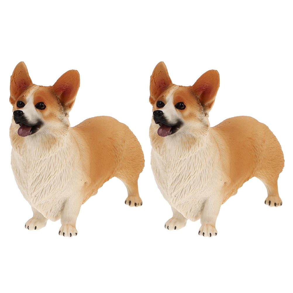 HOMEMAXS Realistic Corgi Dog Model Decorative Statue for Home ...