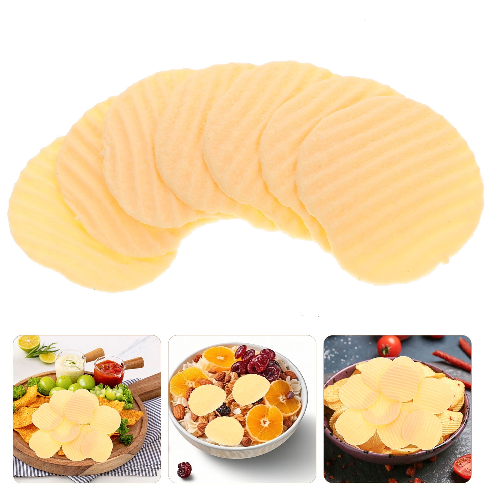 HOMEMAXS Realistic PVC Potato Chip Props for Kids Playing Light Yellow ...