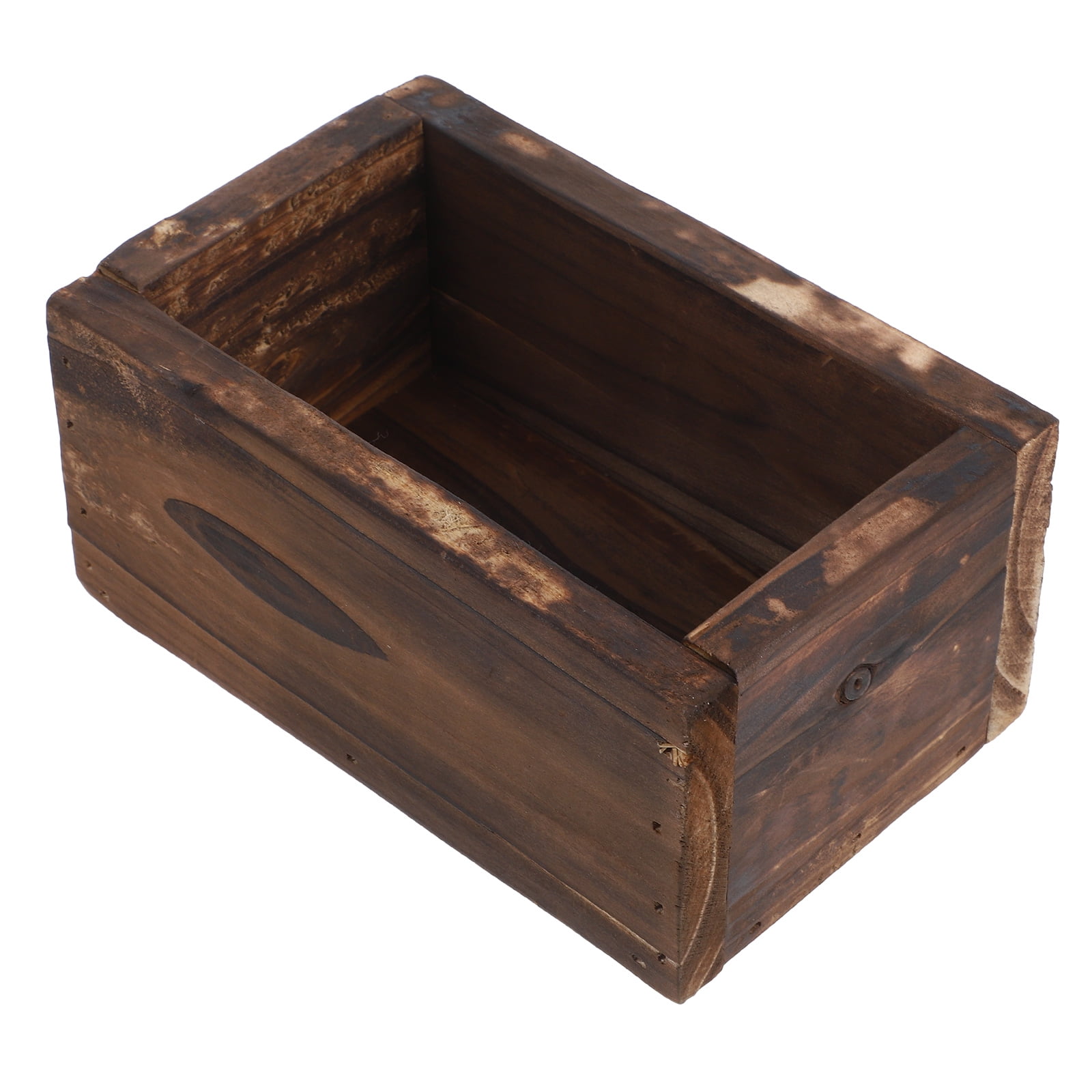 HOMEMAXS Rectangular Carbonized Wood Planter Box Vegetable Flower ...