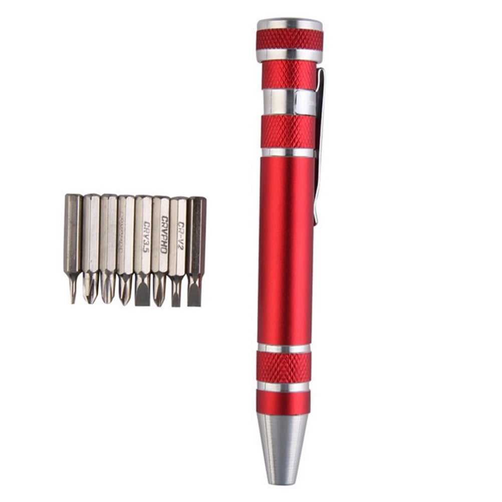 HOMEMAXS Red Multifunction Precision Screwdriver Pen Set with Portable ...
