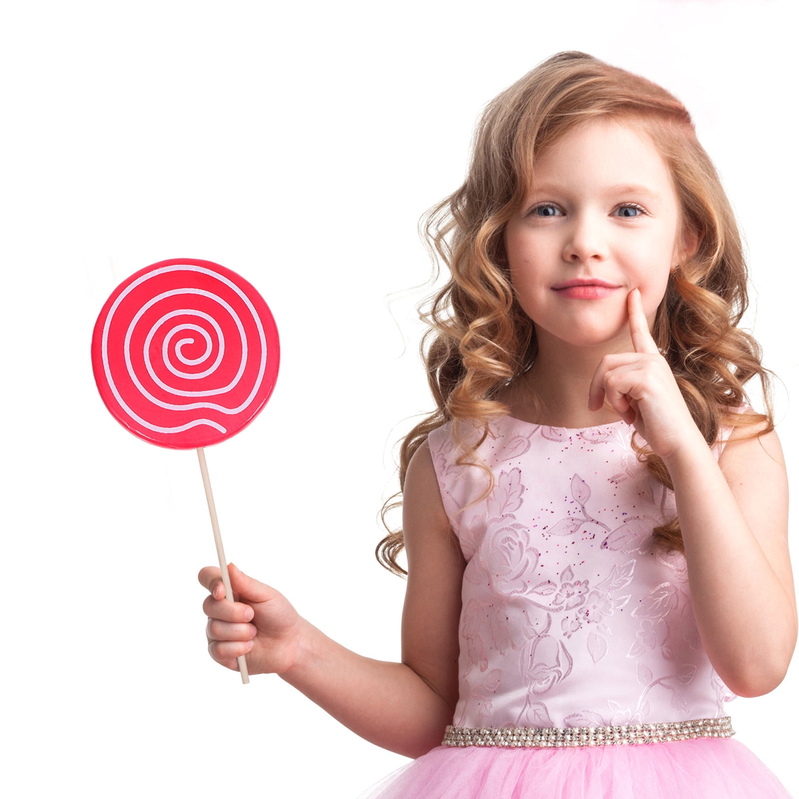 HOMEMAXS Red Realistic Lollipop Photo Prop for Decor Made of Wood and ...