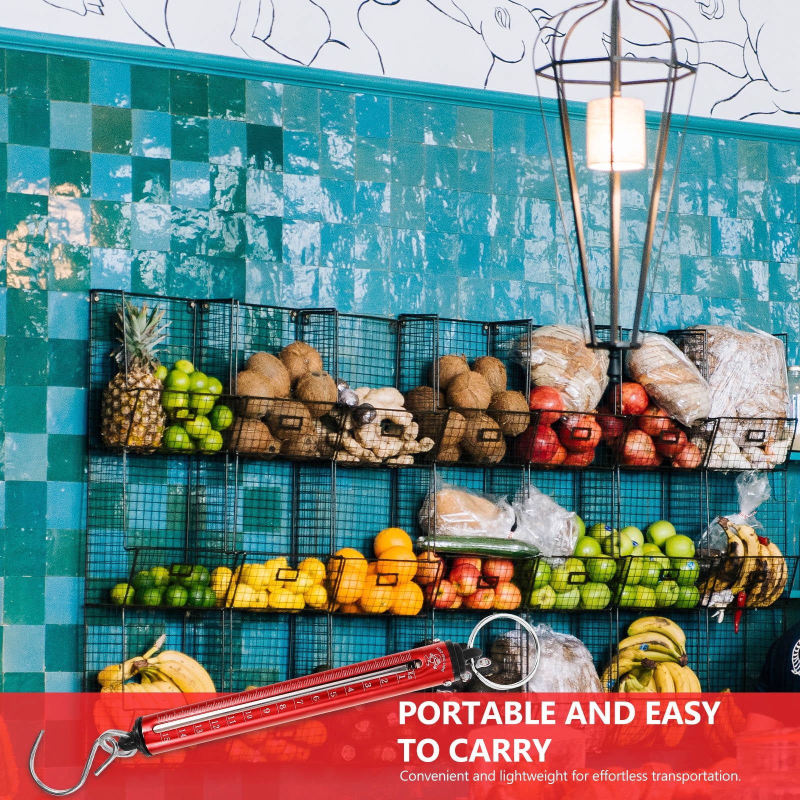 HOMEMAXS Red Stainless Steel Portable Hanging Spring Scale for Daily ...