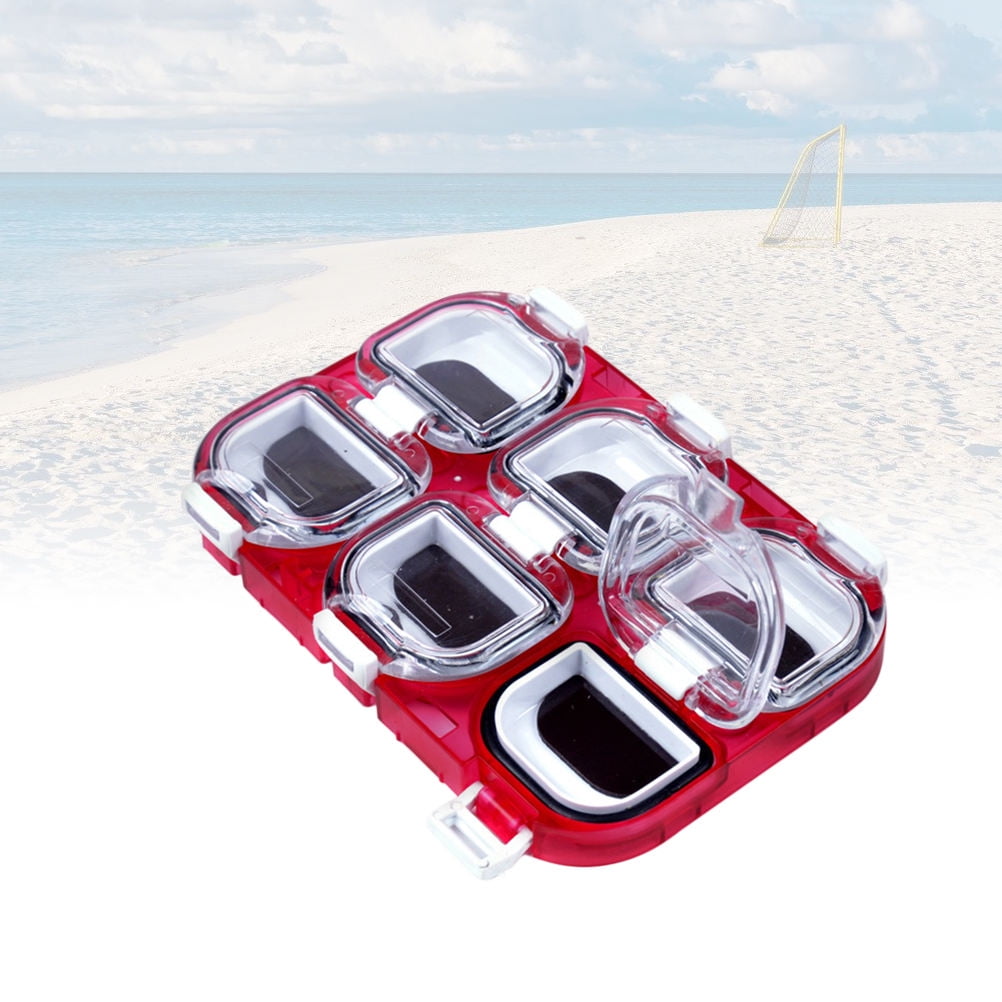 HOMEMAXS Red Waterproof Fishing Hook Box with Magnet and Transparent ...