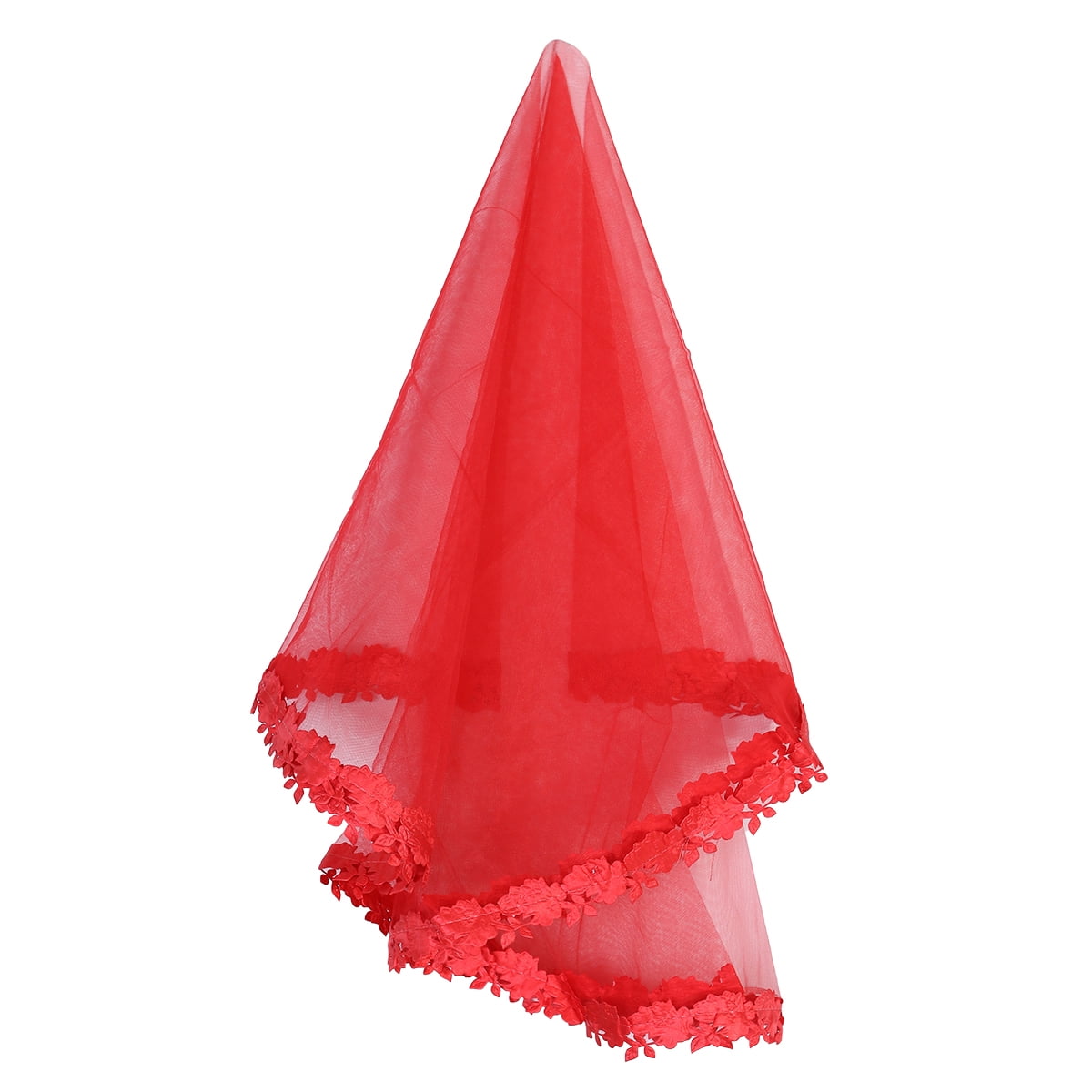 Red Wedding Veil Long Bridal Propose Engagement Bride - Walmart.com