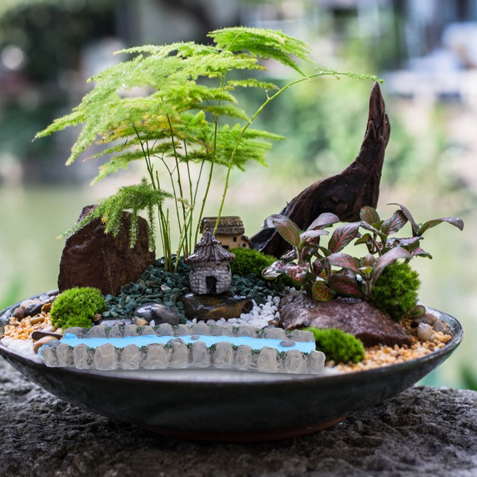 HOMEMAXS Resin Miniature Stream Layout Sand Table Decoration Miniature ...