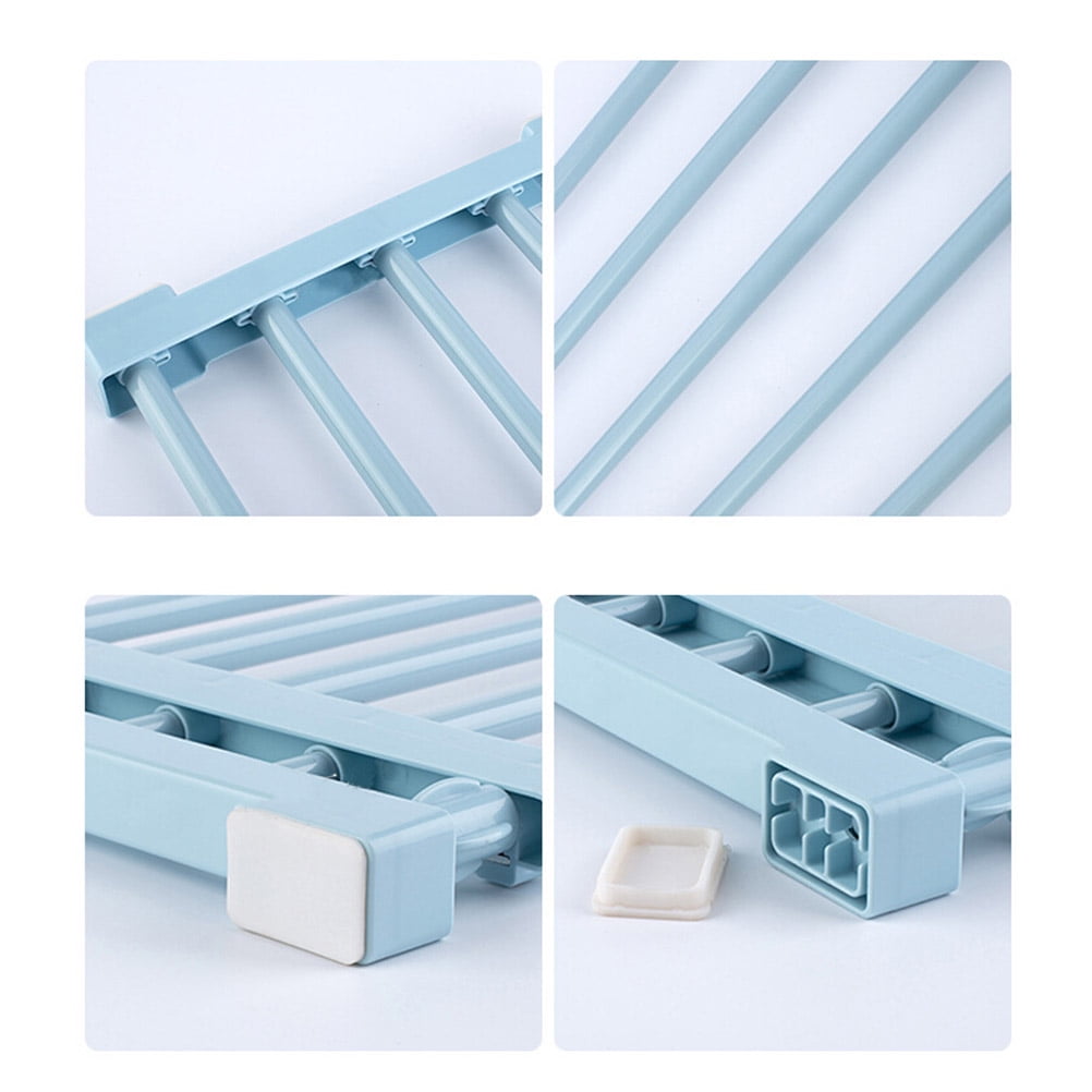 Retractable Rack Shelf 50-80cm No Need to Drill Storage Rack Shelf for ...