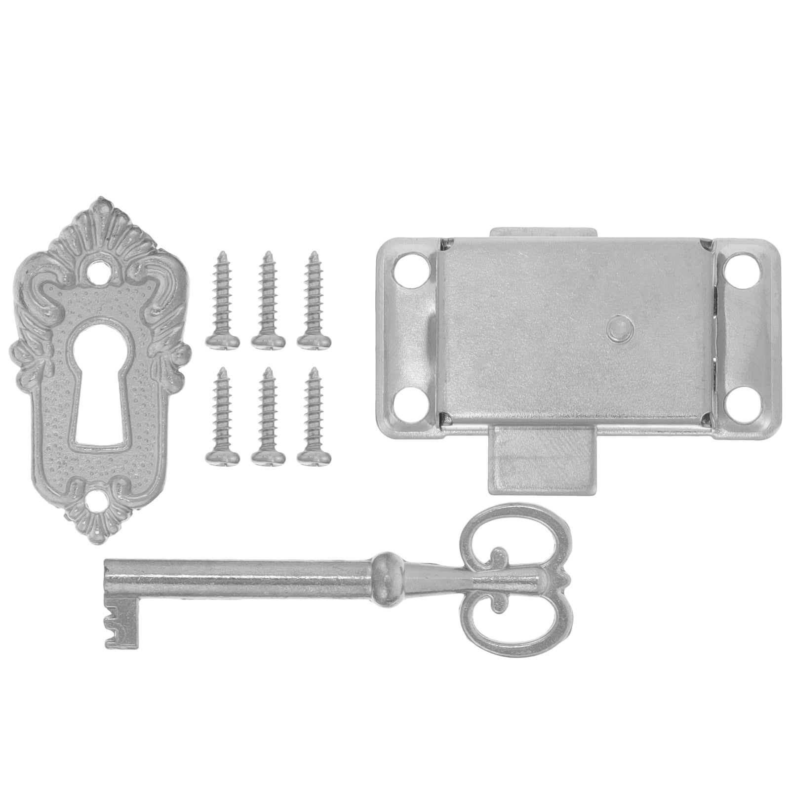 HOMEMAXS Retro Drawer Lock for Desk with Key Silver Color Iron and Zinc ...
