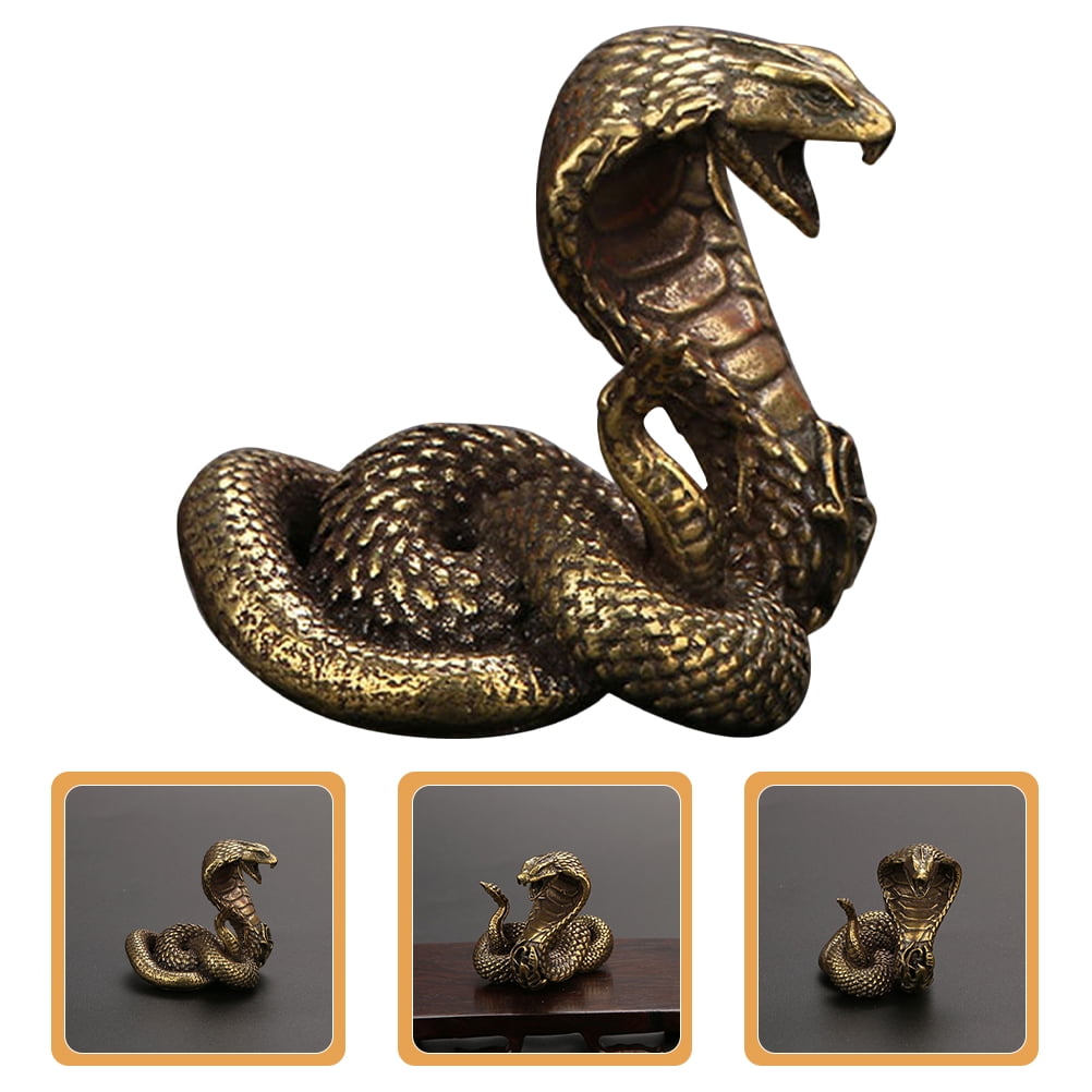 HOMEMAXS Retro Style Brass Snake Ornament 1 Set for Desktop Tea House ...