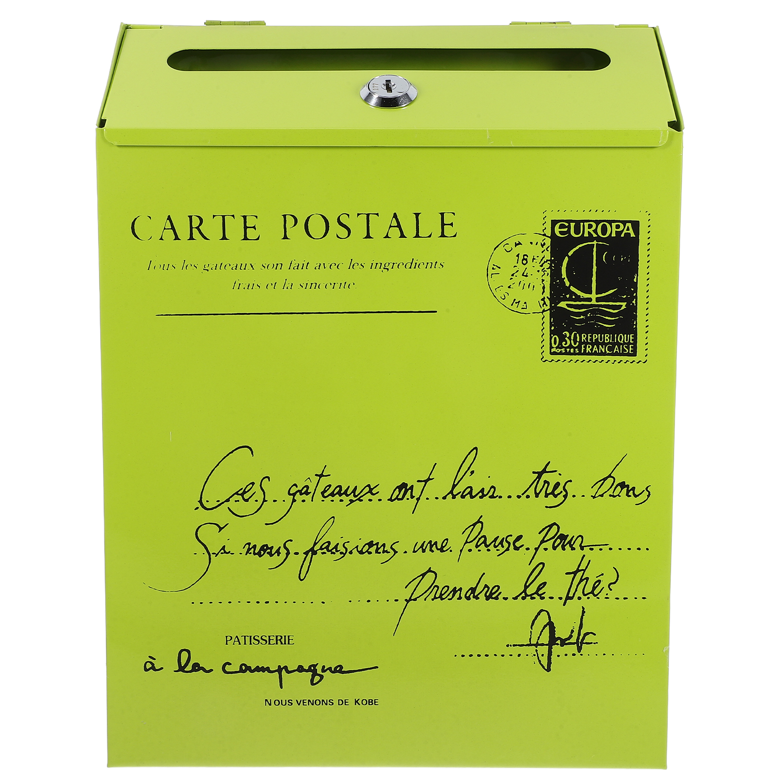 HOMEMAXS Retro Tin Mailbox Foldable Clothesline Outdoor Outdoors Office ...