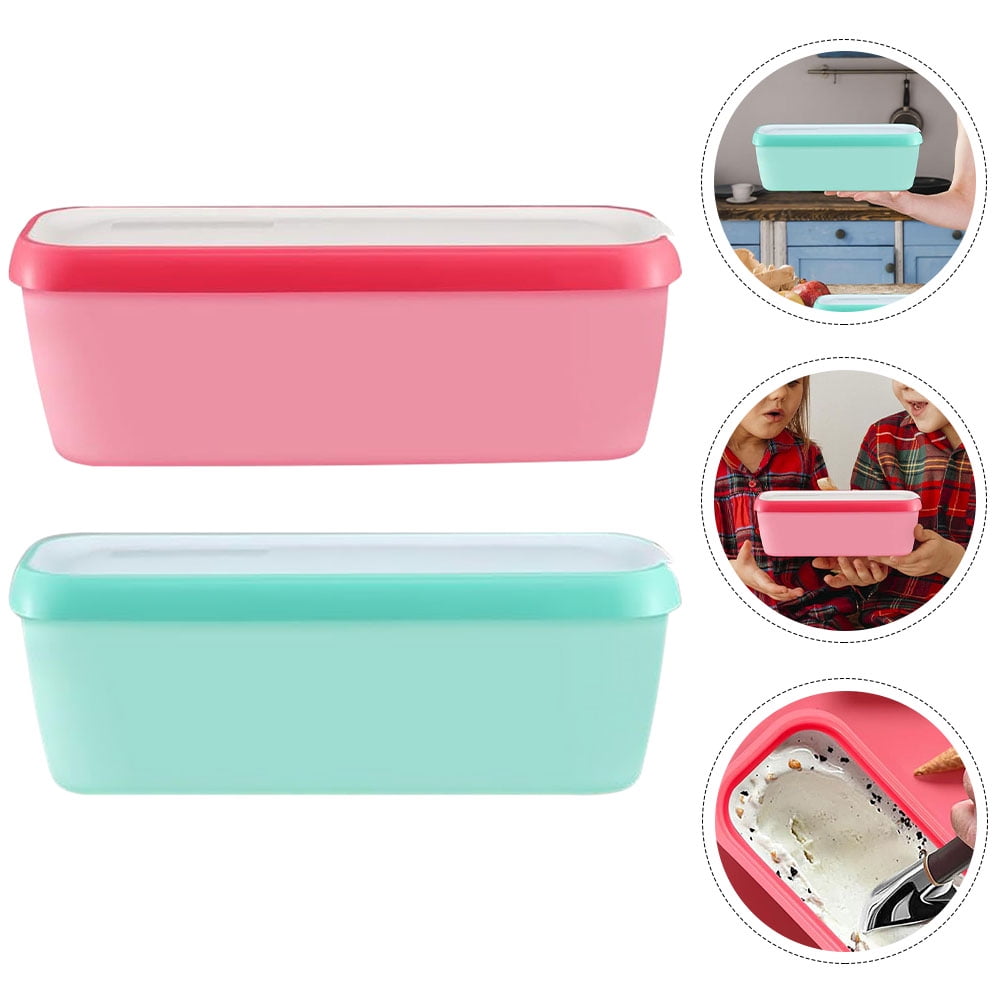Reusable Ice Cream Containers with Lids for Kitchen freezer storage ...