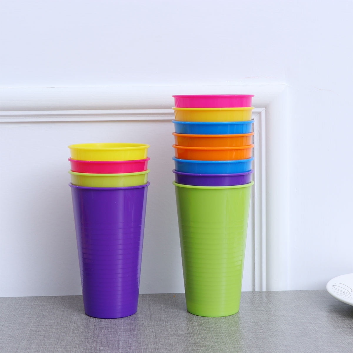HOMEMAXS Reusable Plastic Drinking Cups in Assorted Colors Great for ...