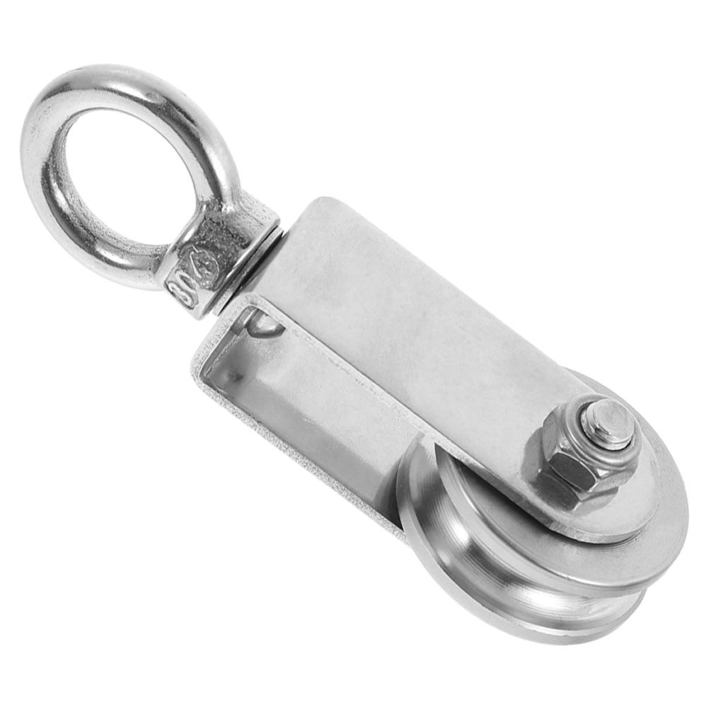 HOMEMAXS Ring Pulley Wire Rack with Wheels Lift Cable Pulleys Travel ...