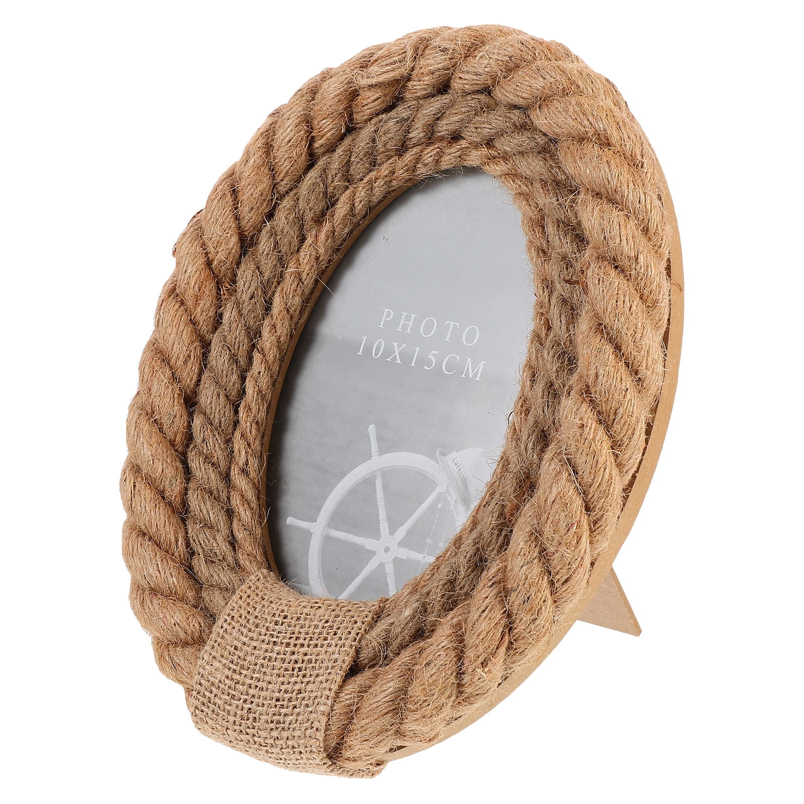 Rope Photo Frame for Decor Light Brown Rustic Style with 6 Inch Size ...