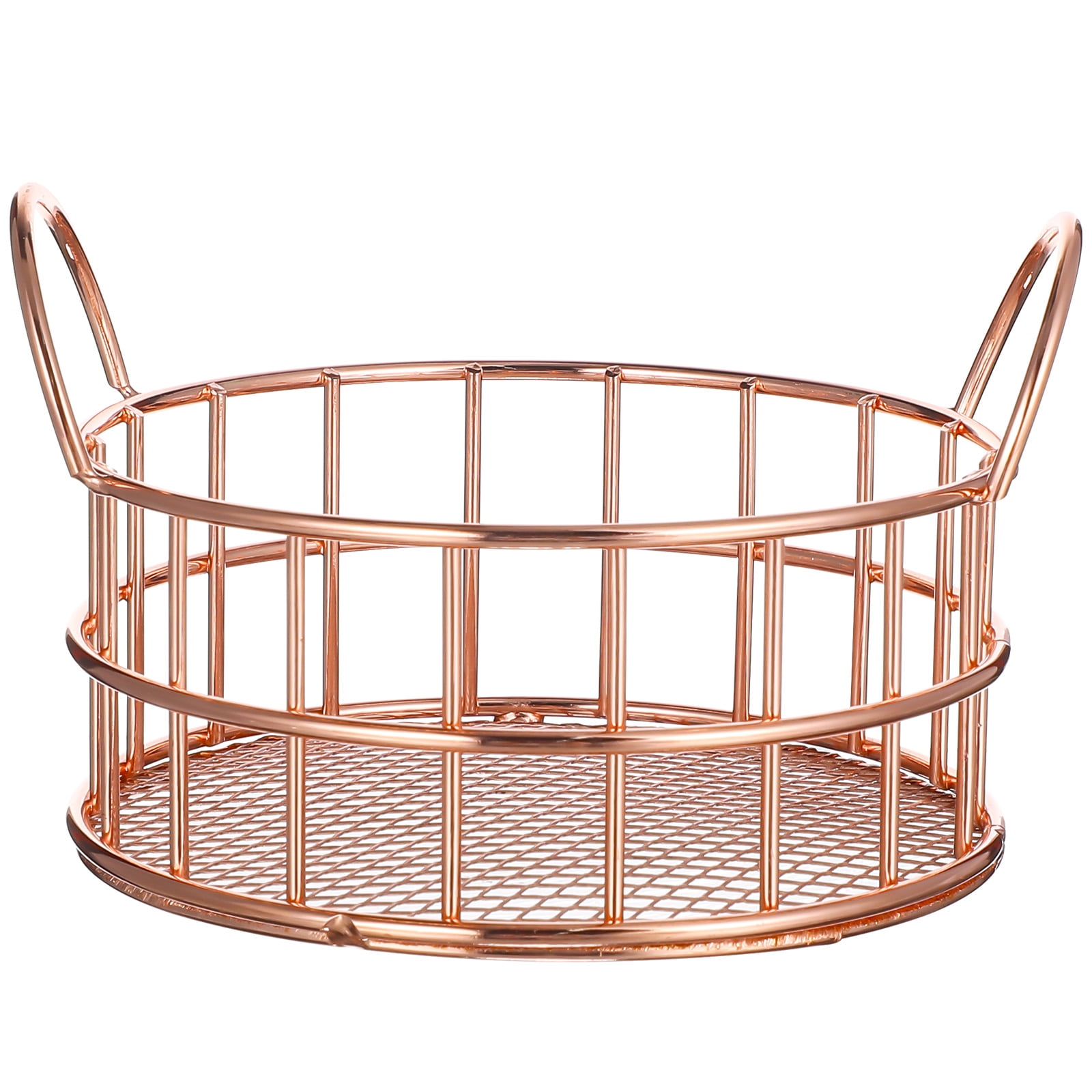 HOMEMAXS Rose Gold Stainless Steel Storage Basket for Cosmetics Snacks ...