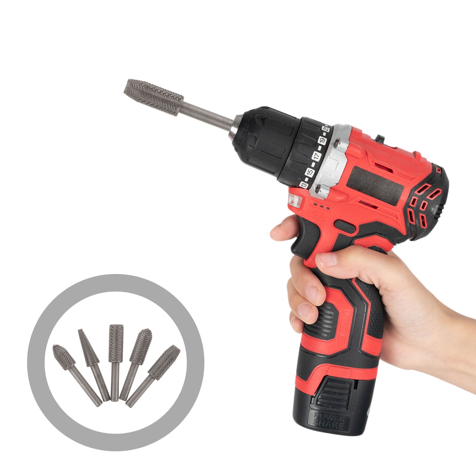 Rotary Carving Tool with 5 Pieces Steel Bits for Woodworking and ...