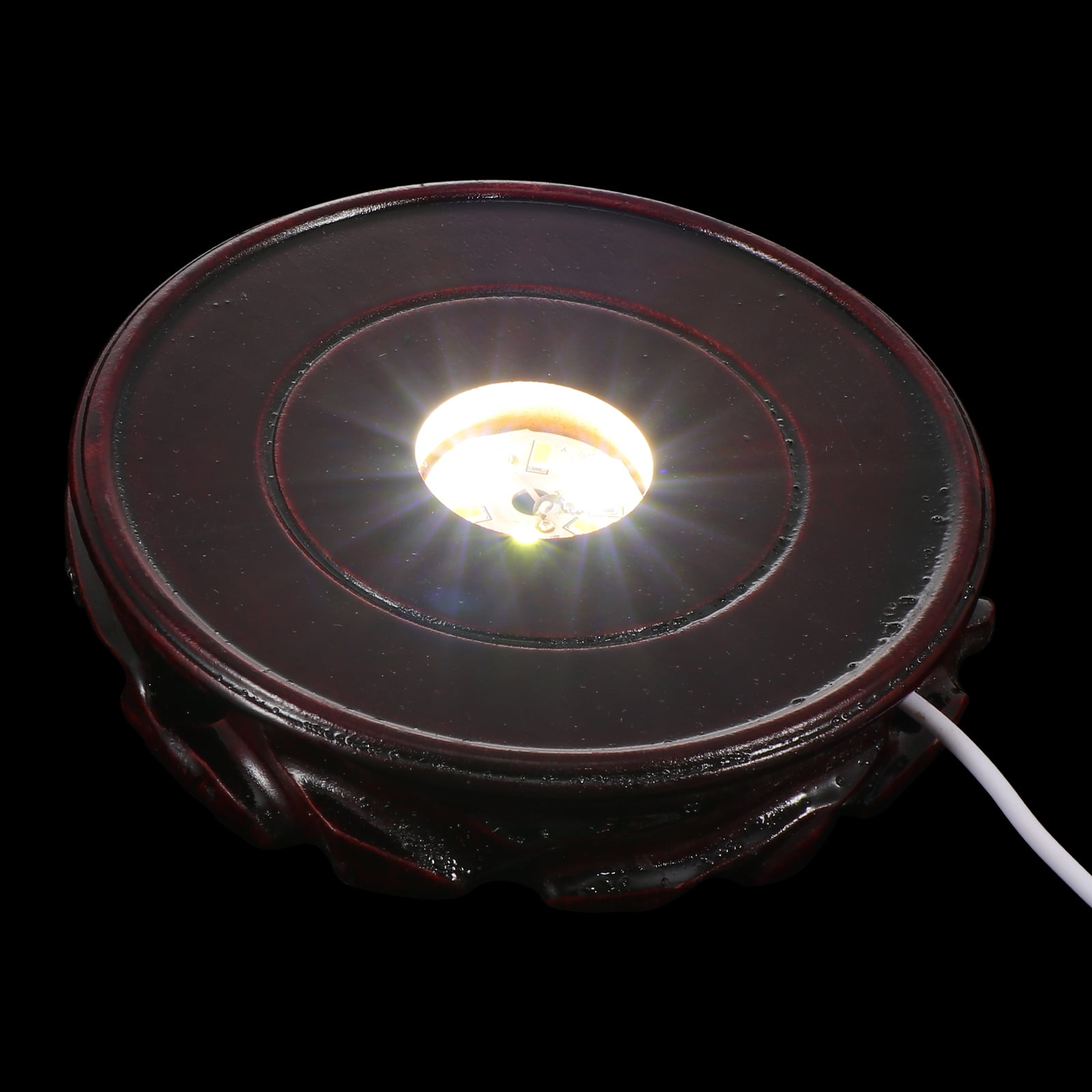 HOMEMAXS Round Base LED Display Stand for Crystal Ball Decor with Warm ...