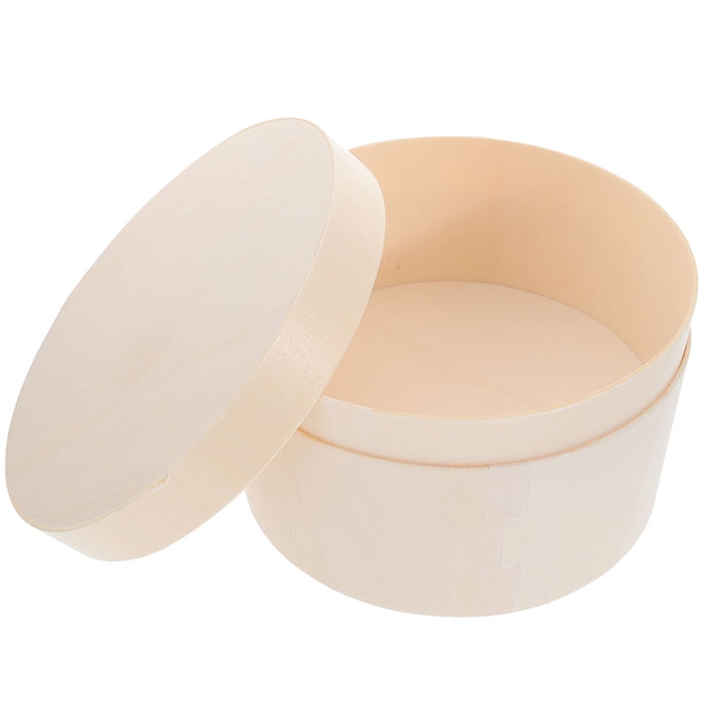 HOMEMAXS Round Cake Box Wooden Cake Display Container Round Cake ...