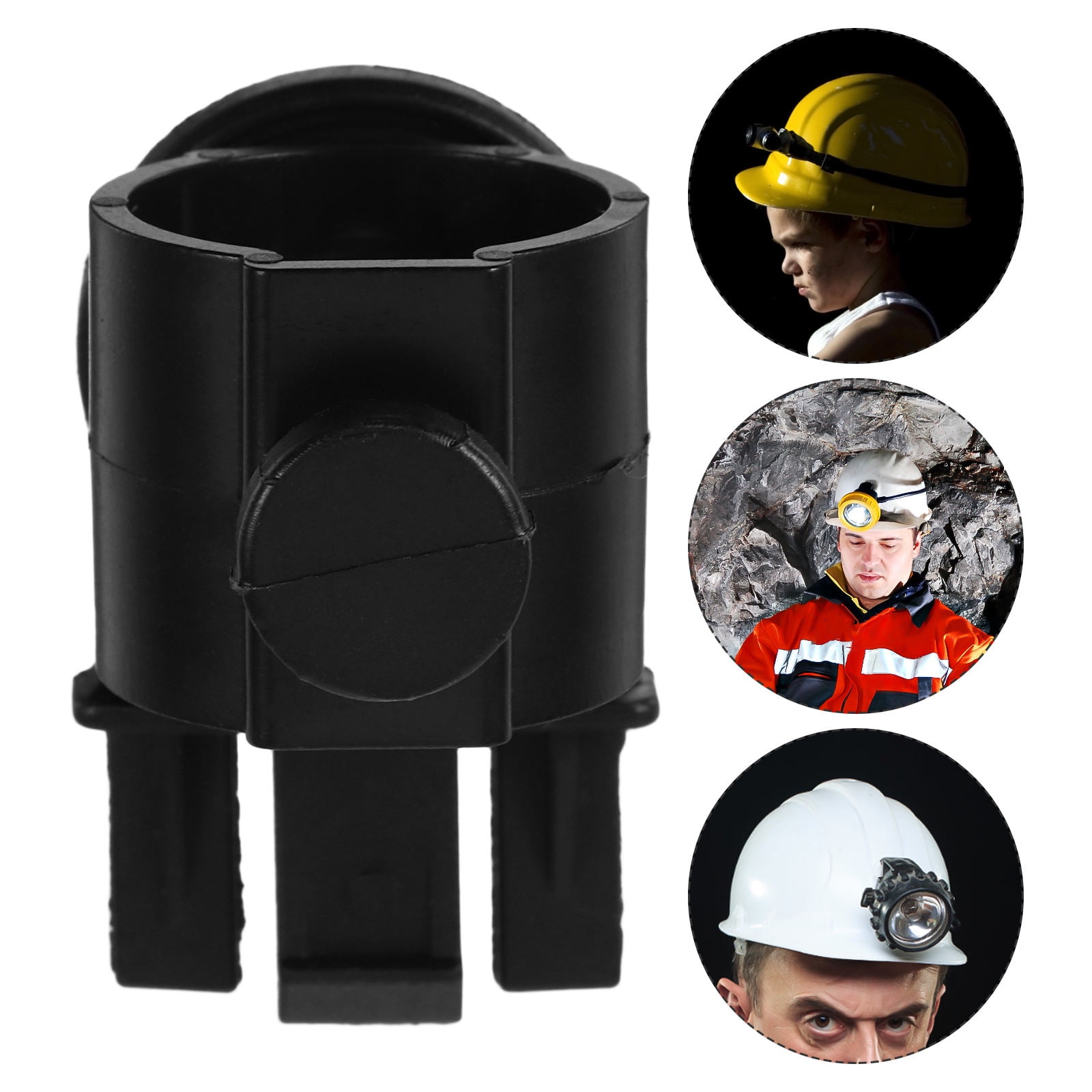 HOMEMAXS Safety Helmet Headlamp Mount Plastic Flashlight Holder Clip ...