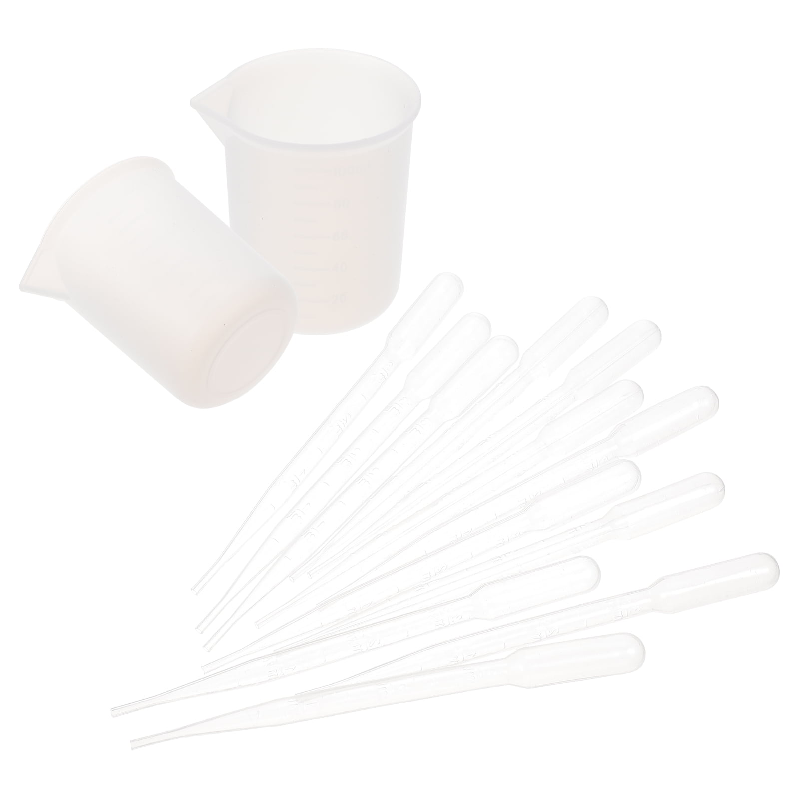 Graduated Measuring Cups with Droppers Set for DIY Craft Tools White ...