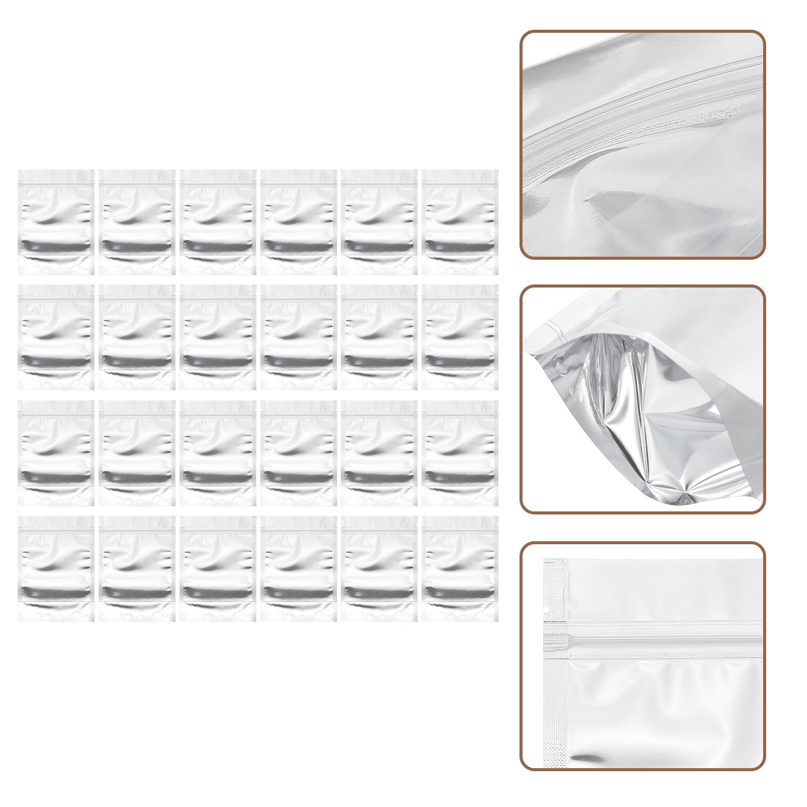Self Sealing Dried Food Bag in Silver Color for Home Use with Compact ...