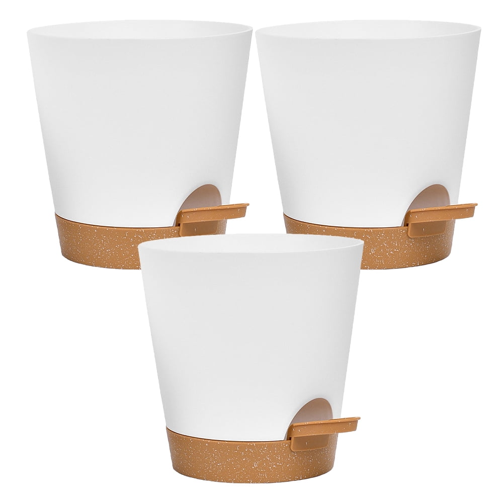 HOMEMAXS Self Watering Succulent Flower Pot Toy Forest Decor White ...