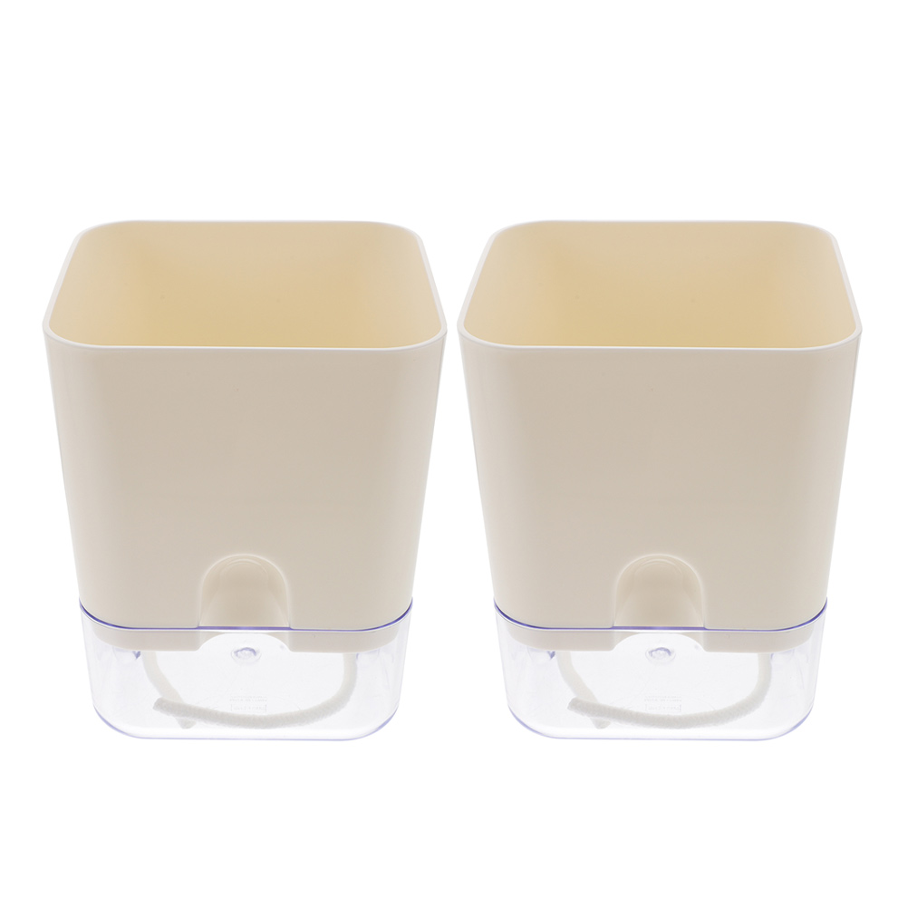 HOMEMAXS Self-priming Flower Pot Pots for Plants Planter Indoor White ...