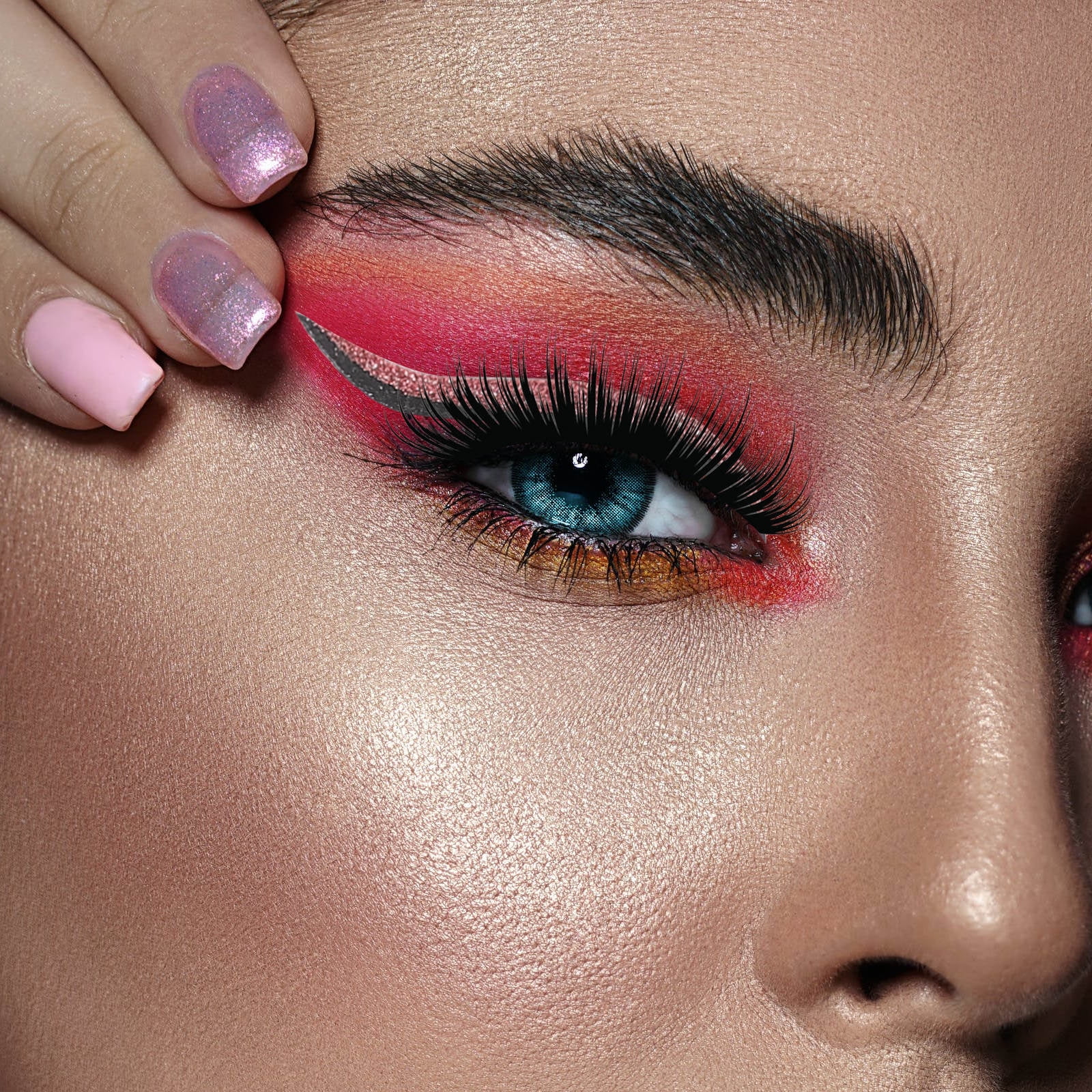 BEADCEST Eye Liners Strip Stickers Pink 4 Pairs 1.6x0.6in - Walmart.com