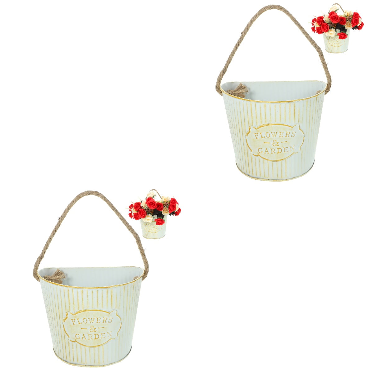 HOMEMAXS Set of 2 Flower Pot Stand Saucer Retro Hanging Small Size ...