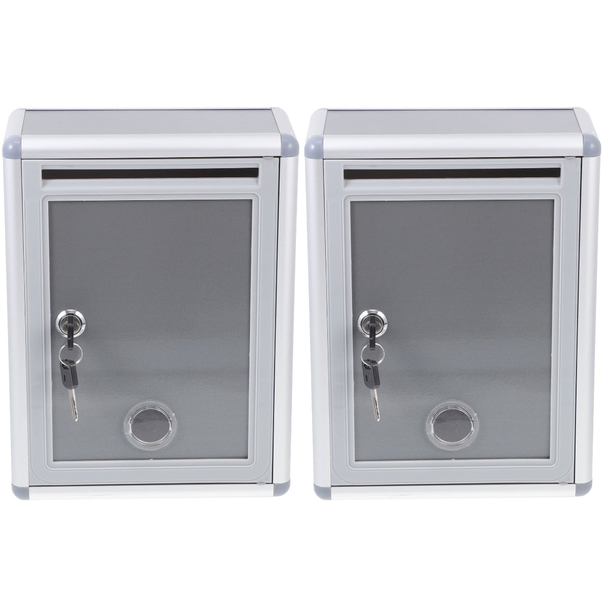 HOMEMAXS Set of 2 Locking Mailbox Post Tin Suggestion Standing Travel ...