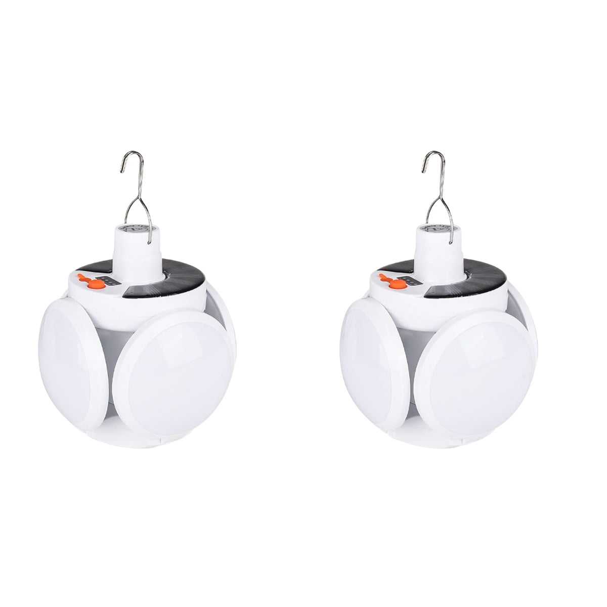 HOMEMAXS Set of 2 Powered Tent Lamp Solar Charging Light Bulb Foldable ...