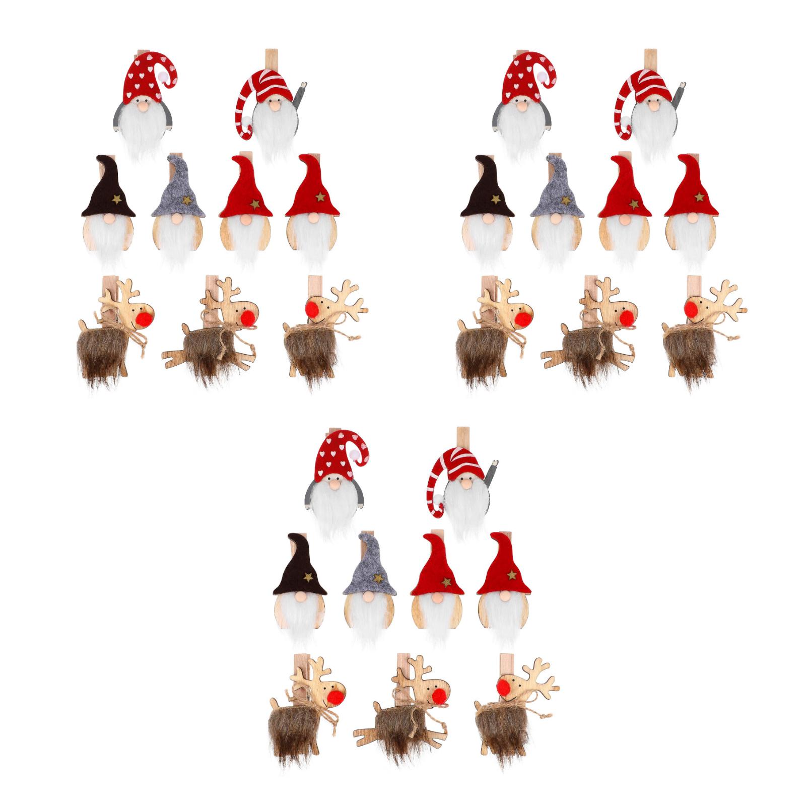 HOMEMAXS Set of 3 Crafted Clips Old Man Doll Red Lightweight - Walmart.com