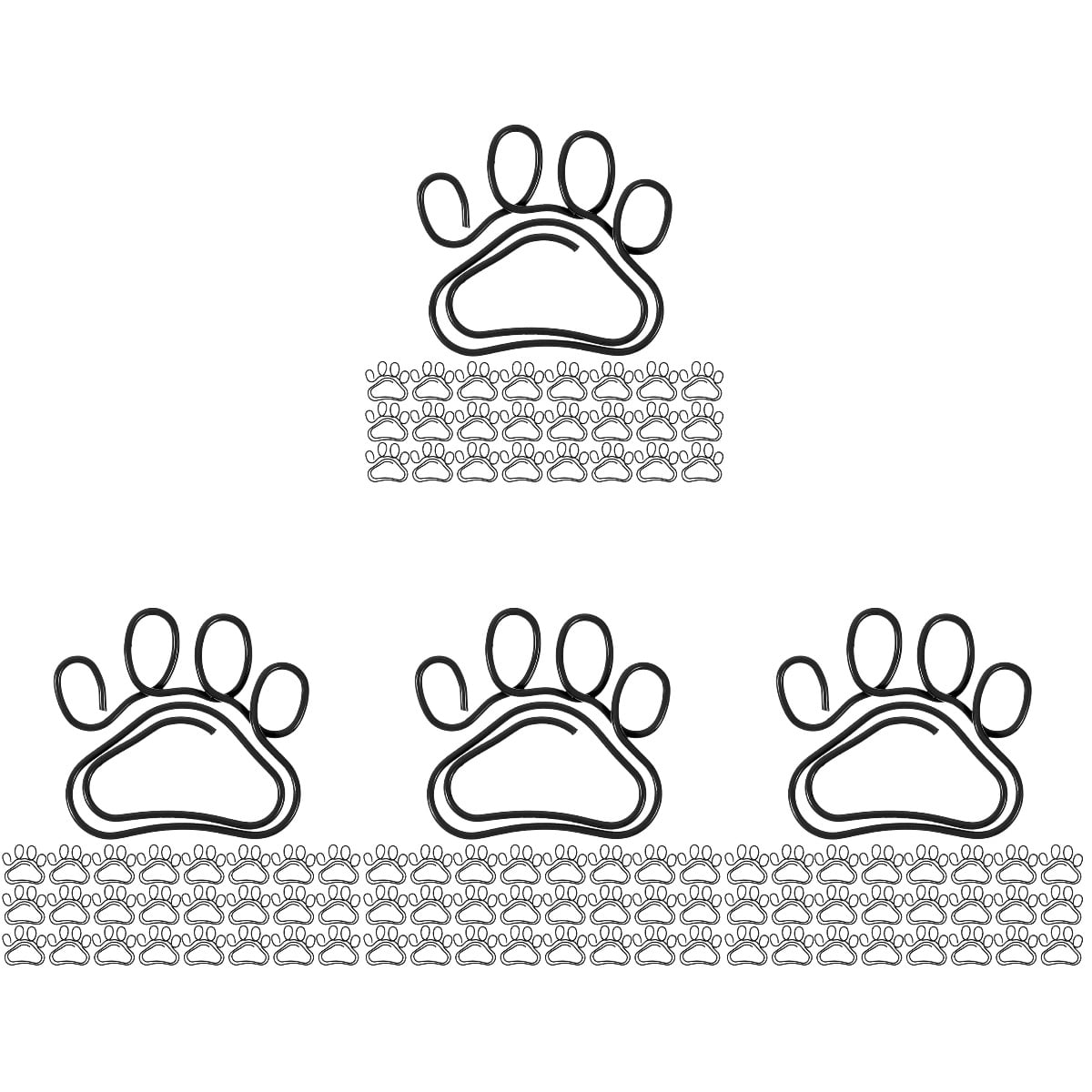HOMEMAXS Set of 4 Cartoon Paw Print Paper Clip Small Binder Clips Gold ...