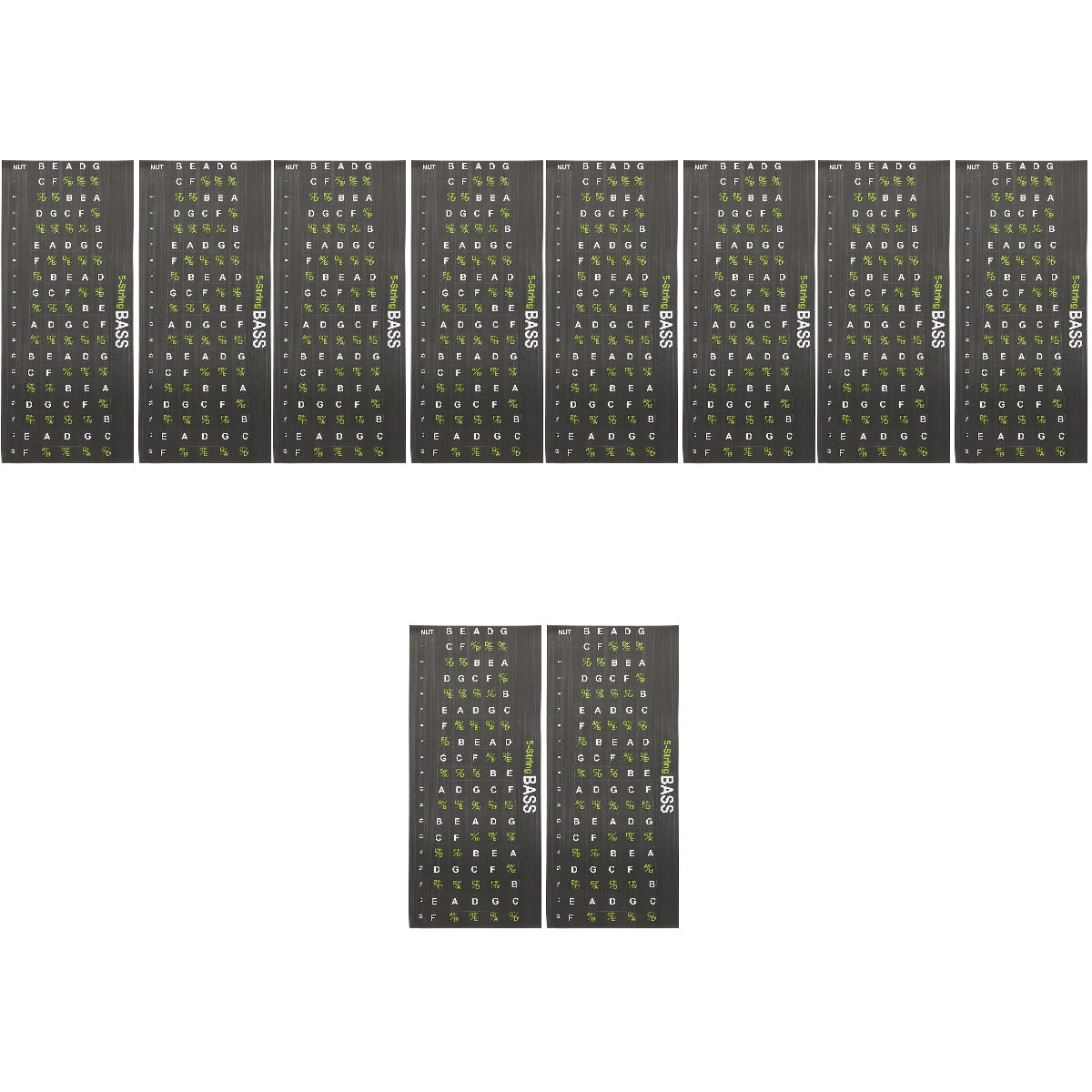 Set of 5 Guitar Fretboard Decals Scales Notes Stickers Practice ...