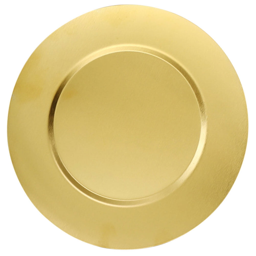 Shape Stainless Steel Disc Round Plate 14.6X14.6X1CM Golden - Walmart.com