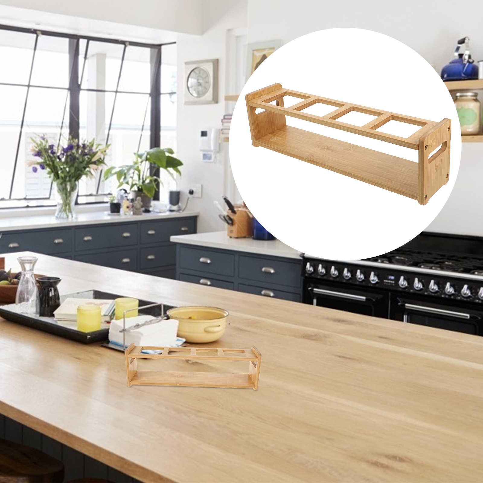 HOMEMAXS Shelf Condiment Bottle Organizer Storage Rack 32.5X10.4X8.2CM ...