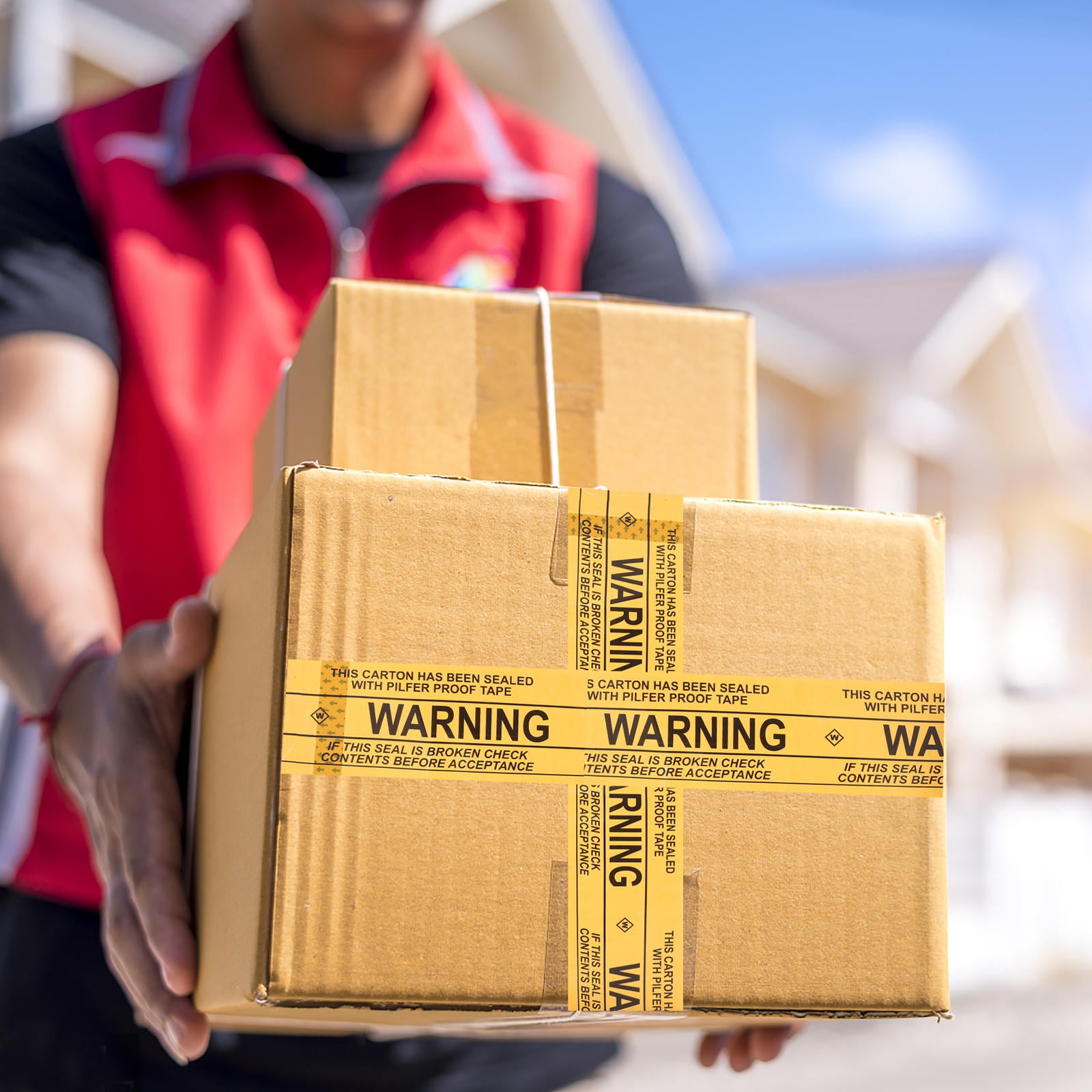 HOMEMAXS Shipping Tape Wrapping Tapes Parcel Packaging Sticky Yellow ...