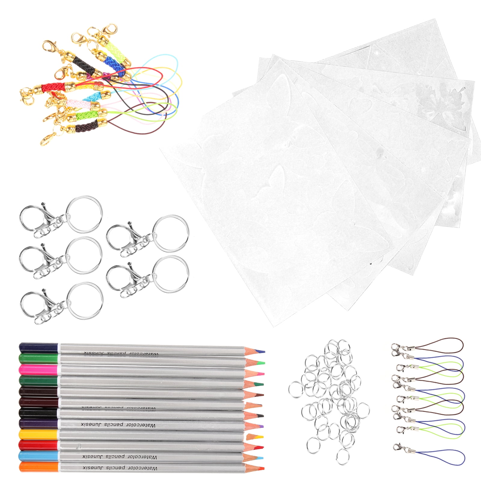 Shrink Paper Keychain Kit for DIY Use with Assorted Colors and Clear ...