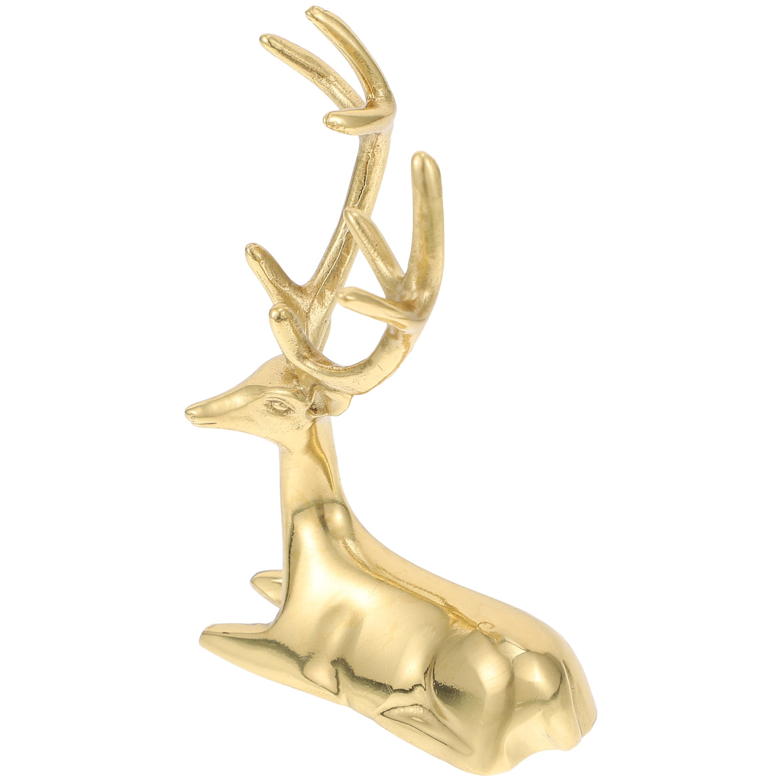 HOMEMAXS Sika Deer Figure Pure Copper Figurine Elk Chalet Office Golden ...