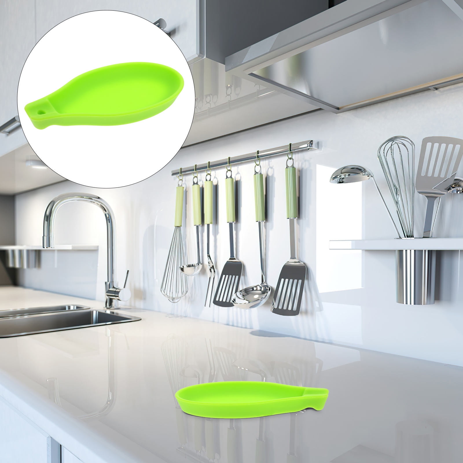 Minkissy Spoon Rest for Kitchen Counter Silicone 1Pack 8.65X7.07X1.77in ...