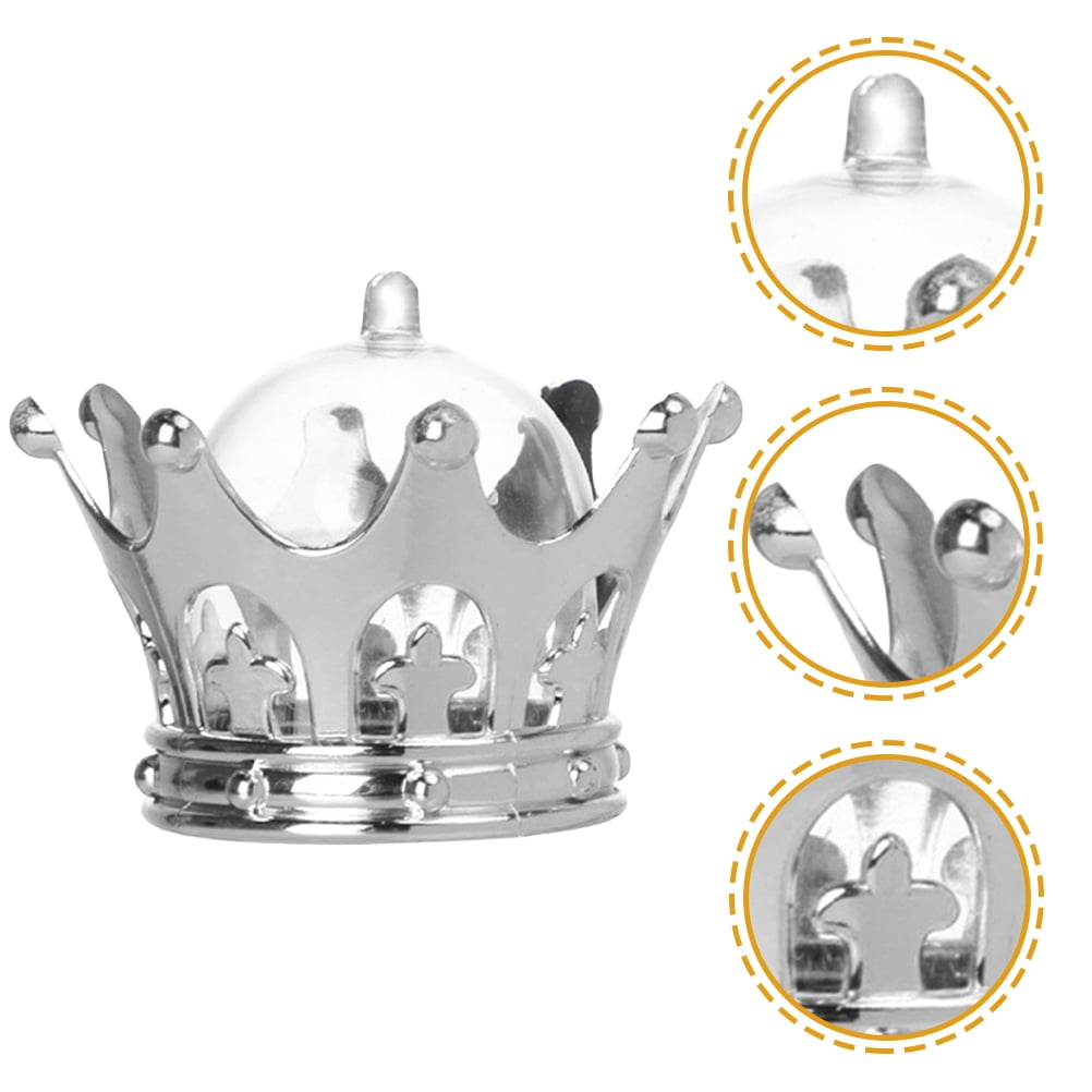 HOMEMAXS Silver Crown Shaped Candy Boxes for Storage Made of Plastic ...