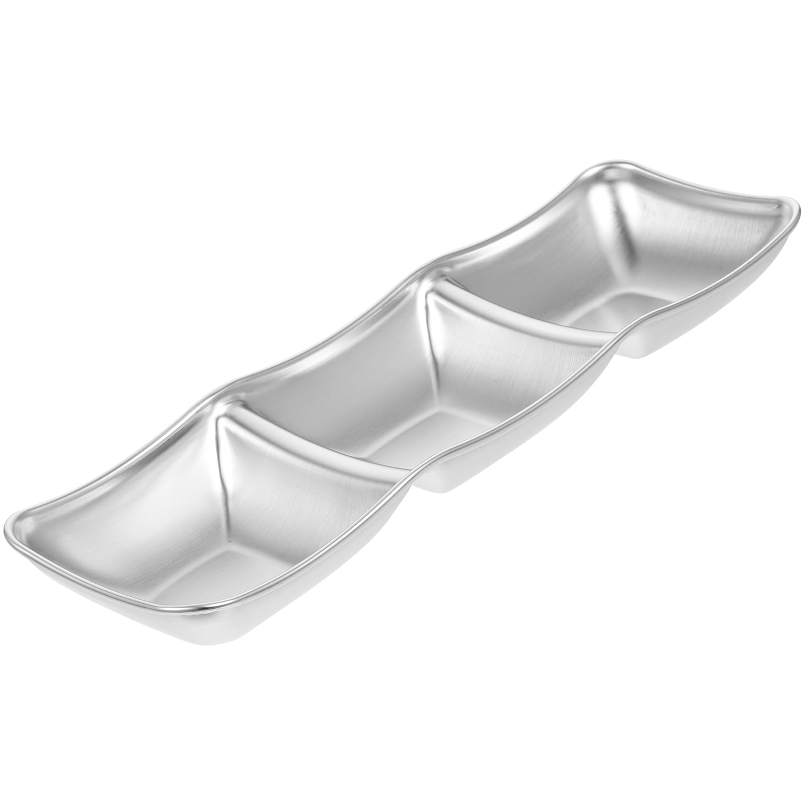 HOMEMAXS Silver Ketchup Stainless Steel Saucer Barbecue Dipping Tray ...